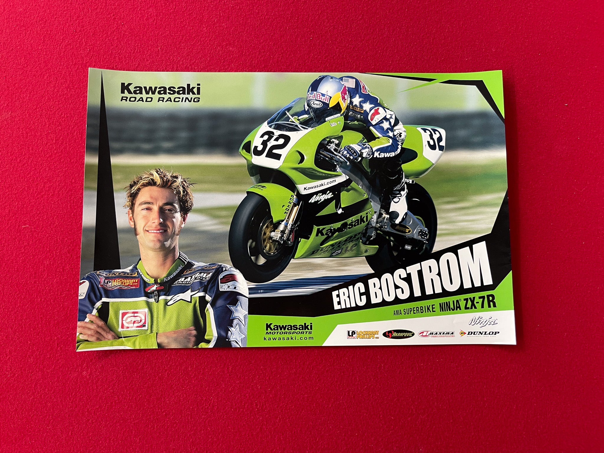 Team Kawasaki Poster - Eric Bostrom - 13 x 21 – Iconic Moto Market